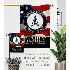Breeze Decor US Space Family Honor Garden Flag Armed Forces USSF United State Air American Military Delta Official House Decoration Banner Small Yard Gift Double-Sided, Made in USA
