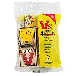 Victor 100061105 TRAP-4/PACK Easy Set Mouse Trap (4 Pack)