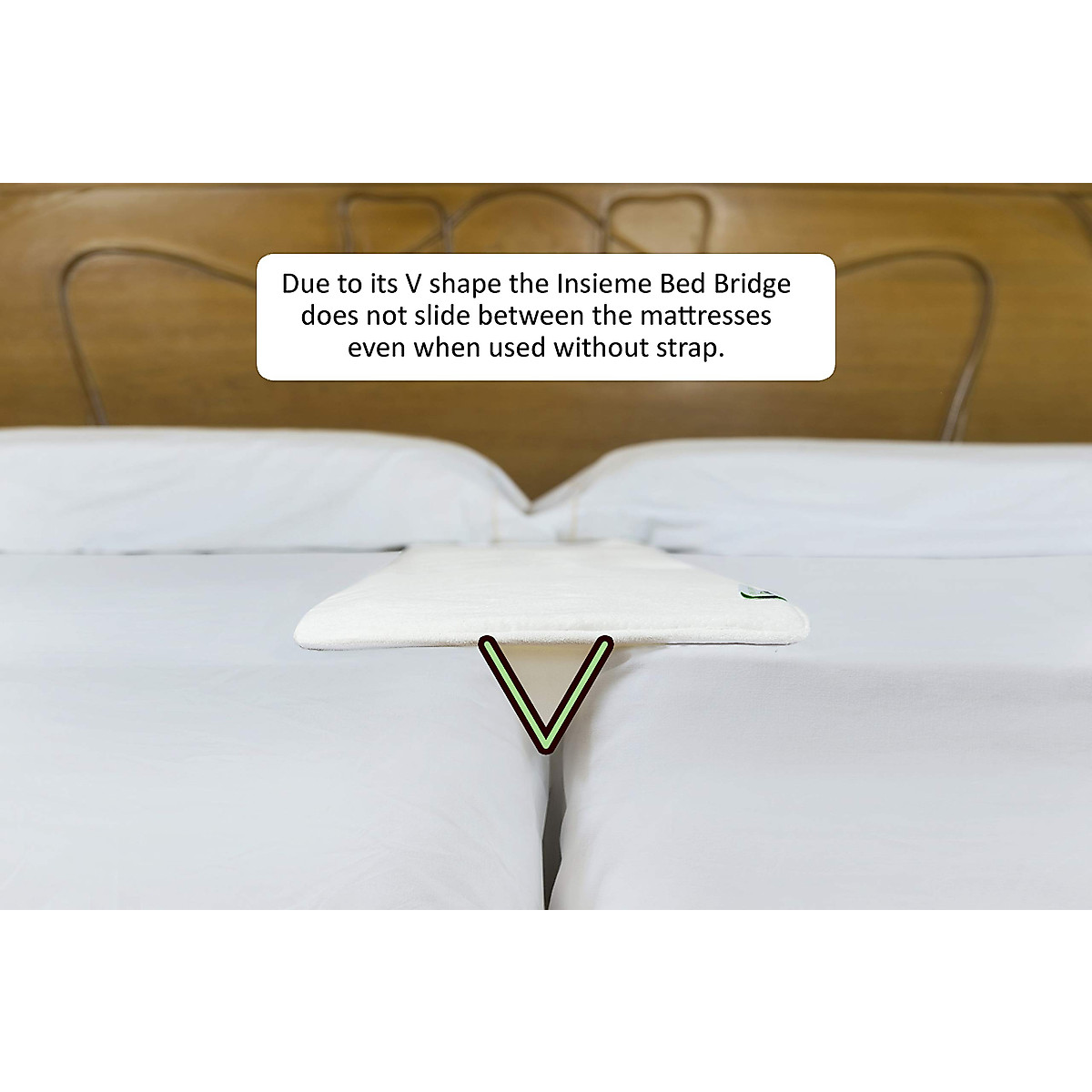 Insieme 12 inch Bed Bridge Twin to King Bed Converter - Bed Gap Filler King - Easily Combine Twins to Make a King or use as Split King Gap Filler for Adjustable Bed - Thin & Strapless King Maker