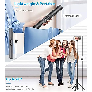 Gahenwo 60" Phone Tripod & Selfie Stick with Remote for Cell Phone 4"-7", Portable Smartphone Tripod Stand Compatible with iPhone Android, Lightweight Travel Tripod for Selfies Video Recording Vlog