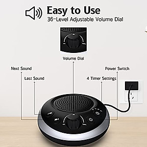 iDealSleep Loud Sound Brown Noise Machine White Noise Machine Nonstop 30 Soothing Sounds for Baby Kids Adults Sleep Pinknoise Machine 36-Level Vol Auto-Off Timer Memory Function for Home Travel Office