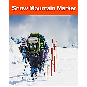 10 pcs Driveway Reflective Markers - 48 inch Snow Stakes with Highly Visible Reflective Tape, 1/4 inch Dia Snow Pole Stake for Parking, Home, Road