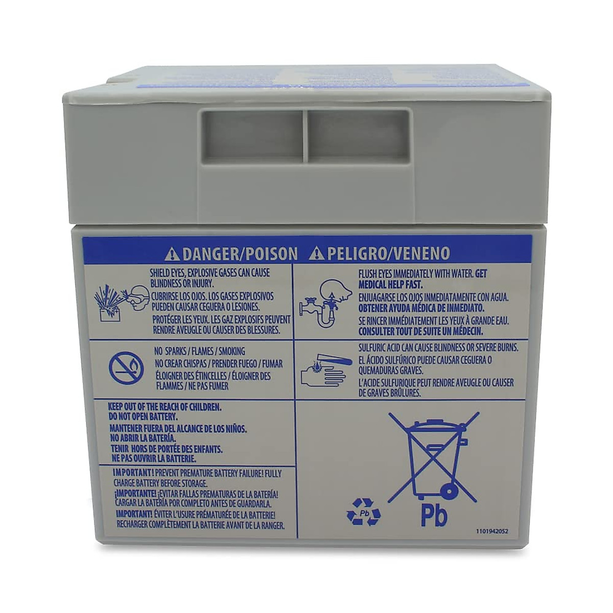 Technical Precision 12V Battery for Ford Mustang P8195 Power Wheels Fisher Price Rechargeable Gray Battery - 1 Unit