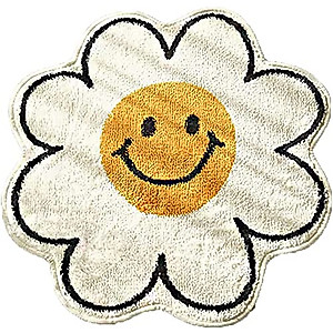 WJINNG Rugs for Bedroom, Cute Rugs for Bedroom Aesthetic, Bathroom Carpet, Suitable for Kids Room, Teen Room Rug, Dorm Plush Rug, Cute Baby Room Deco (White,Diameter 23.6")