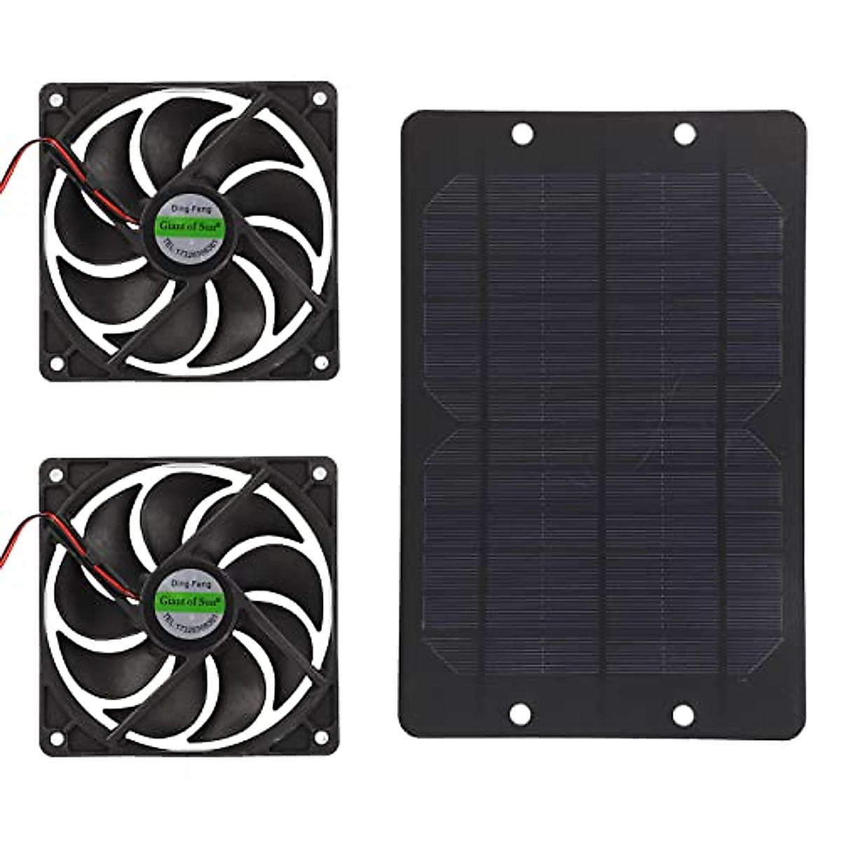 Solar Panel Fans Kit, 10W 12V Solar Panel Powered Dual Fan, Portable Gable Fan, Waterproof Outdoor Solar Exhaust Ventilation Fan for Greenhouse, Chicken Coops, Shed, Dog House, Window Exhaust, RV