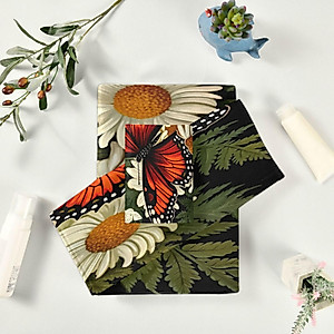 Flradish Daisy Butterfly Towels 3 Pack Bath Towels for Bathroom Set Soft Cotton Highly Absorbent Lightweight & Quickdry Towel Set 1 Bath Towel,1 Hand Towel,1 Washclothe