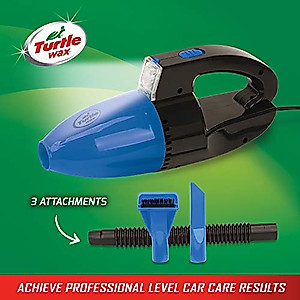 Turtle Wax Handheld Auto Vacuum Cleaner with LED Light, DC 12V (Vehicle Use Only), Blue/Black