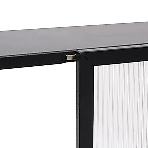 Titunjian Wall Cabinet Haze Double PC Door Wall Cupboard with Detachable Shelves Storage Cabinet for Office Dining Room Living Room Kitchen Bathroom, 19.7 * 5.5 * 27.5 Inch (Black)