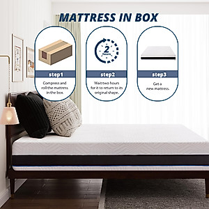 Dyonery 12 Inch Full Memory Foam Mattress,Gel Charcoal Fiberglass Free Mattress Bed in a Box, CertiPUR-US Certified, Made in USA, Double Mattress, 54"×75", Medium