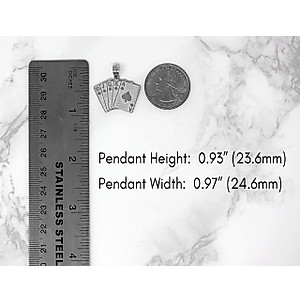 CaliRoseJewelry Sterling Silver Lucky Royal Flush of Spades Poker Hand Pendant