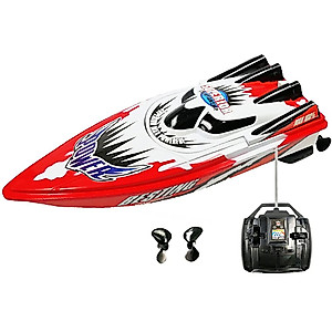 QIYHBVR RC Boat,Remote Control Boat for Adult and Kids,2.4 GHz 12.6”Fast Racing Boats for Pools and Lakes Water Toys for Age 3,4,5,6-14 15 Years Old Boys Girls Teens Birthday Gift
