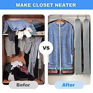 Garment Bags for Hanging Clothes Travel Transparency Clothing Bag for Closet Storage Used for Clothing,Dresses,Robes,Coats.