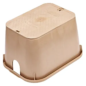 NDS 113BC 14in.X19in. Rectangular Standard Series Valve Box and Cover, 12 in. Height, Sand Box, Sand ICV Cover