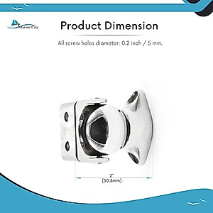 MARINE CITY 316 Stainless Steel Gloss Finish Strong Magnetic Modern Ball Door Window Stopper Soft Catch Holder Set for Boats Marine Bedroom Door Family Hardware (1 Pc)