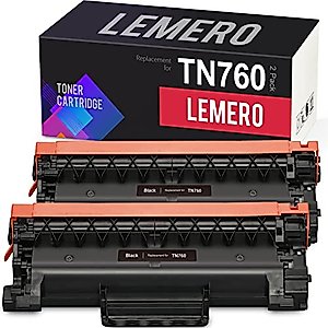LEMERO TN760 TN730 Compatible Toner Cartridge Replacement for Brother TN-730 TN-760 TN730 for MFC-L2750DW DCP-L2550DW MFC-L2710DW HL-L2395DW HL-L2350DW HL-L2370DW Printer (2 Black, High Yield)