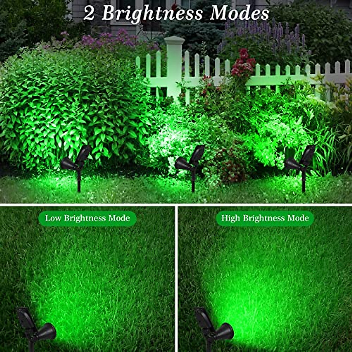T-SUN Solar Spotlights, Waterproof Outdoor Solar Powered Spot Lights Auto-ON/Off 180°Angle Adjustable Solar Lights for Tree, Patio, Yard, Garden, Driveway, Pool Area (Green-2pack)