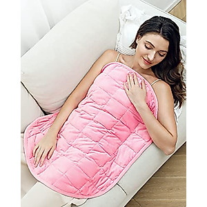 Cottonblue Weighted Blanket 7lbs for Adults, Luxury Crystal Velvet Weighted Lap Blanket for Relaxation, Lounging, Sleeping & Travel -Household Machine Washable, Pink, 29" x 24"