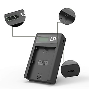 LP-E6 LP E6N Battery Charger, LP Charger Compatible with Canon EOS 90D, 80D, 70D, 60D, 60DA, 7D Mark II, 7D, 6D Mark II, 6D, 5D Mark IV, 5D Mark III, 5D Mark II, 5DS, 5DS R, R5, R6 DSLR Cameras & More