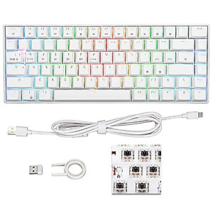 Kafuty-1 Mechanical Gaming Keyboard | 82 Keys | RGB LED Backlit | 2.4G/ Bluetooth 3.0/ Type C Wired 3 Modes, for Windows2000/ME/XP/for Vista /7/HarmonyOS/8/10/for Android/for iOS (Black Shaft)