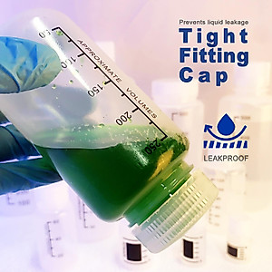 ZHANXUBIO Laboratory Grade Polypropylene Wide Mouth,Rigid Plastic Reagent Bottle with Screw Cap and Graduations,Designed for Laboratories,Classrooms,or Storage at Home (8ML 1/4oz 12pcs)