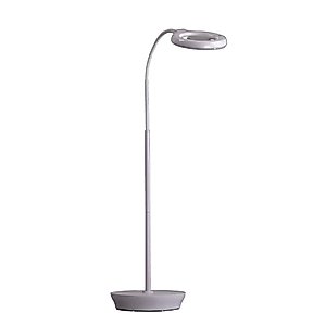 Mighty Bright The Original Rechargeable LED Floor Light and Magnifier Lamp, 59 Color-Adjustable LEDs, Warm Eye-Care Light to Bright-White Light, 5” 2X Magnifier, 5X Bifocal, Extra Bright and Dimmable