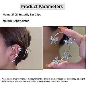 4PCS Women's No Pierced Ear Clips Butterfly Flower Flying Swallow (4PCS Silvery Golden Butterfly Ear Clips)