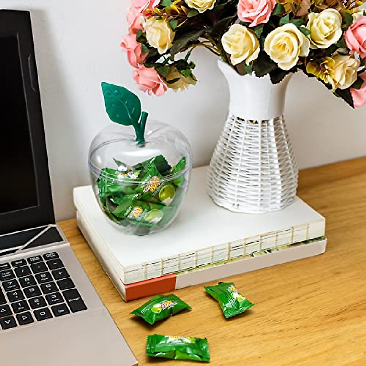 HANZE Large Apple Container, Apple Shaped Candy Toy Gift Filling Containers Jar for Party Wedding Christmas Decorations Party Supplies Favors - Clear