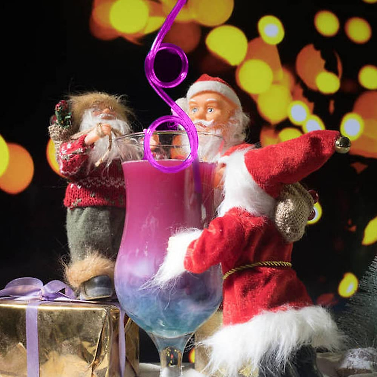 Crazy Silly Reusable Straws Plastic Drinking Straws Colorful Fun Bendy Varied Twists Straws Loop Curly Swirly Straw for Kids Adults School Prizes Easter Basket Stuffer Birthday Party Favors Supplies