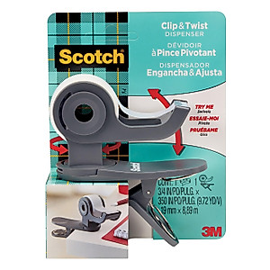 Scotch Desktop Tape Dispenser, Great for Gift Wrapping, 1 Dispenser (C19-CLIP-CCW)