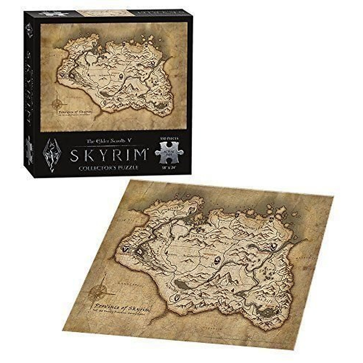 New The Elder Scrolls V Skyrim Collector's Puzzle Map Art 550 Pieces 18 x 24 .HN#GG_634T6344 G134548TY70781