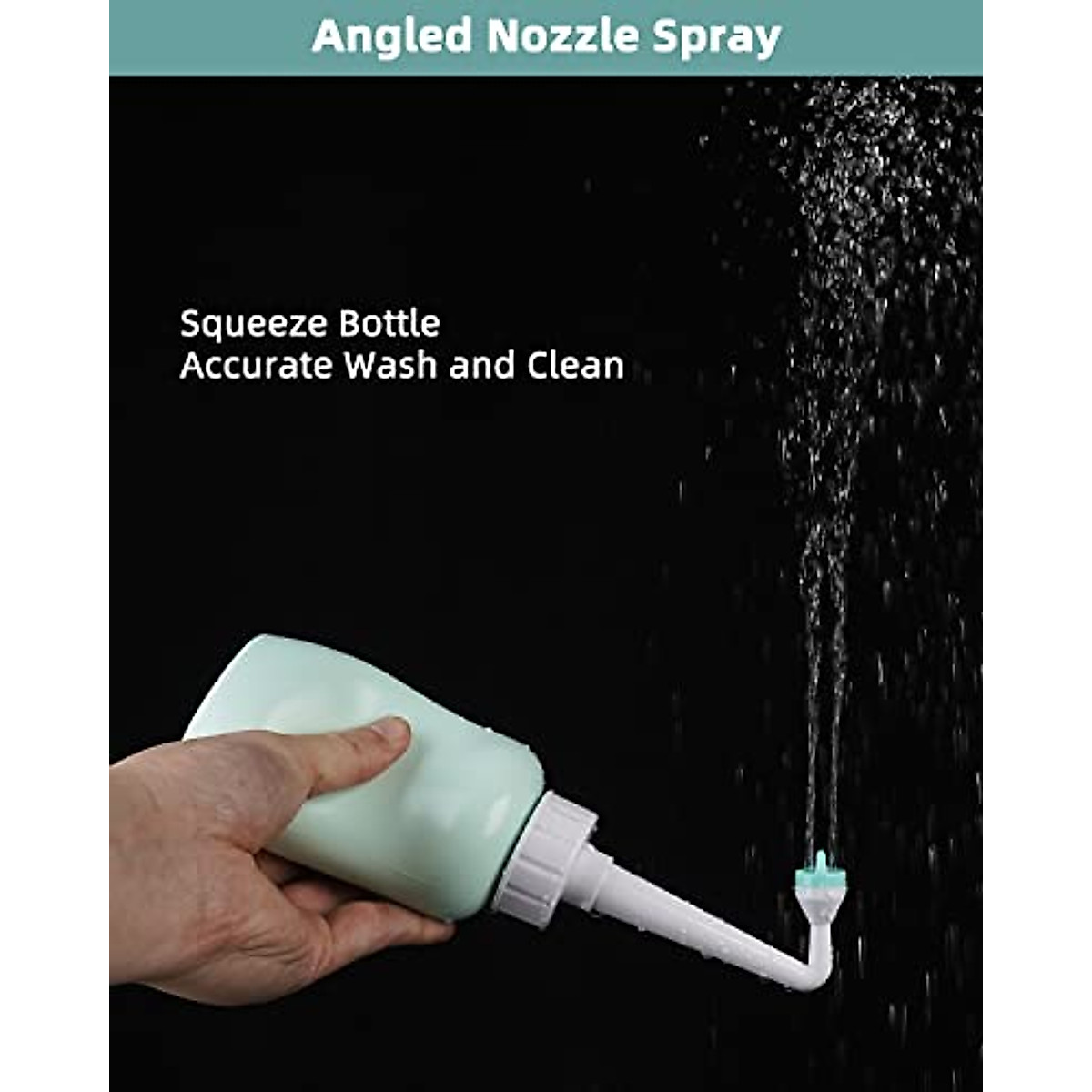 Travel Bidet Bottle,Upside Down Peri Bottle for Postpartum Care,Portable Handheld 300ml Bidet Sprayer,Travel Bag Pointed Nozzle for Personal Hygiene Care,Perineal Recovery,Outdoor-Green Bottle