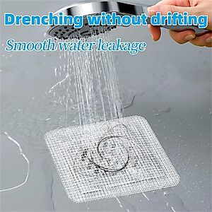 Generic 100Pcs Floor Drain Sticker,Drain Hair Catcher Floor Drain Mesh Sticker, Shower Hair Drain Catcher Stickers for Bathroom Laundry Bathtub Kitchen, Silver