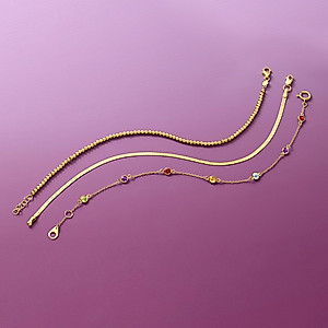 Ross-Simons RS Pure 0.69 ct. t.w. Multi-Gemstone Station Bracelet in 14kt Yellow Gold. 6.5 inches