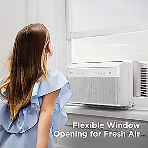 Midea U Inverter Window Air Conditioner 8,000BTU, The First U-Shaped AC with Open Window Flexibility, Robust Installation,Extreme Quiet, 35% Energy Saving, WiFi,Alexa,Remote, Bracket Included (Renewed)