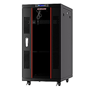 Server Rack - Locking Cabinet - Network Rack Cabinet Enclosure - 27U - Rack Mount - 32 Inch Deep - Server Cabinet - on Casters - Rack Shelf - Cooling Fan - Thermostat - Sysracks - SRF
