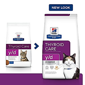 Hill's Prescription Diet y/d Thyroid Care Dry Cat Food, Veterinary Diet, 4 lb. Bag