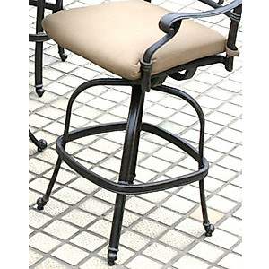 Outdoor Patio Swivel Bar Stools Cast Aluminum Elisabeth Outdoor 2pc Set