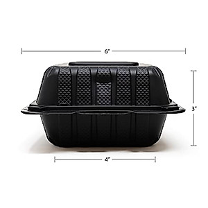 Sure Earth 6" x 6" One Compartment Eco Friendly Black Hinged Food Container | 300 per Case