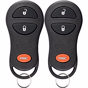 KeylessOption Keyless Entry Remote Control Car Key Fob Replacement for GQ43VT17T, 04686481 (Pack of 2)