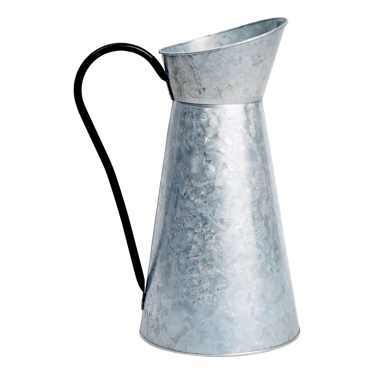 Juvale Rustic-Style Galvanized Vase with Handle, Metal Flower Vase for Farmhouse-Style Home Decor, Table Centerpieces, & Decorative Flowers Arrangements - Vase 12 Inch Tall - Metal Pitcher Vase