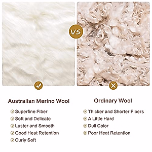 YOUR MOON Pure Wool Blanket Throw Queen Size 100% Australian Natural Wool Bed Blanket, Washable Wool Blanket Throw, Hypoallergenic- Non-Itchy Or Scratchy Fabric (Plaid Brown, 90 * 90)