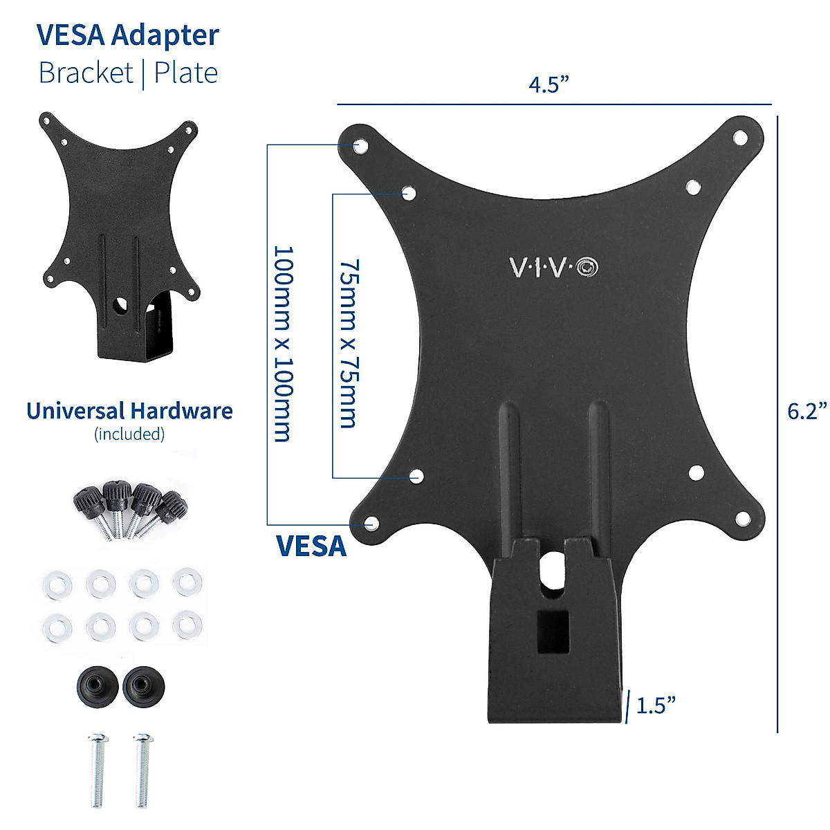 VIVO Quick Attach VESA Adapter Plate Bracket Designed for Dell Monitors S2218, S2318, S2319, S2418, S2419H, S2718, S2719, SE2419H, and More (MOUNT-DLS024)