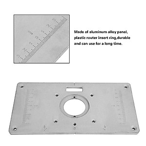 Router Table Insert Plate, Aluminum DIY Router Table for Woodworking (235mm x 120mm x 8mm Silver)