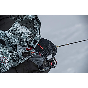 Striker Unisex Stealth Waterproof Breathable Outdoor Fishing Gloves with Extended Cuff & Tech Touch Index Finger Tip, Black, Large