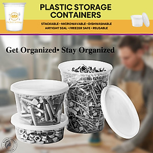 Perfect Settings 16 oz Deli Containers with Lids [40 Sets] Leakproof, Microwavable, Freezer, Dishwasher Safe, Pint Size Plastic Food Storage Container