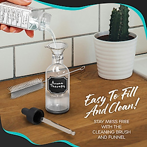 Nevlers 24 PK Clear Glass Dropper Bottle 2oz |The Essential Oil Dropper Bottle Includes Droppers for Oils, Funnel, Brush, & Marker with Labels |Leakproof Tincture Bottles with Dropper