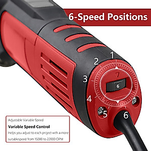 NEWONE Oscillating Tool 4 Amp Oscillating Multi-Tool Kit with 4° Oscillation Angle,6 Variable Speed with 5-piece Electric Multitool Blades & Box