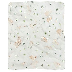 Loulou Lollipop Soft Baby Swaddle Blanket Muslin Wrap Receiving Blanket for Newborn to Toddler Girl and Boy, Large 47” by 47” - Bunny Meadow…