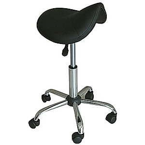 Massage Pro ForPro Saddle Stool, Adjustable Swivel Rotating Massage & Spa Chair, Black