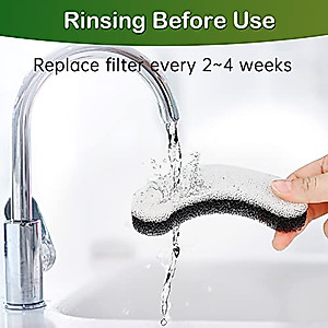 Cat Water Fountain Filter,Arc-Shaped Sponge Activated Carbon Cat Fountain Filter Replacement Filters Compatible WF050 & WF100 Automatic Pet Water Fountain (12 Pack)